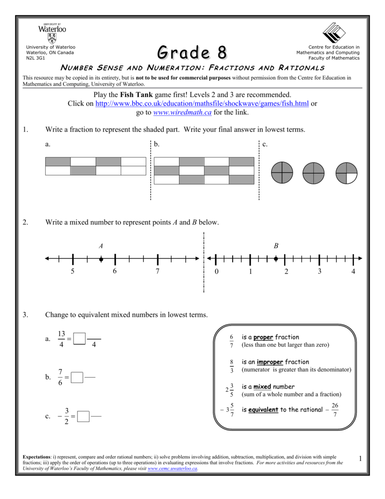 Fraction Worksheet