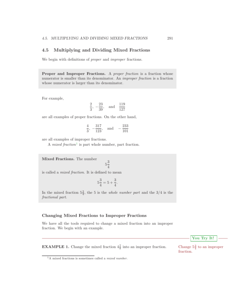 4 5 Multiplying And Dividing Mixed Fractions