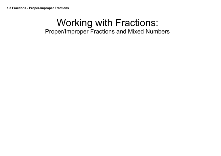 1 3 Fractions Proper