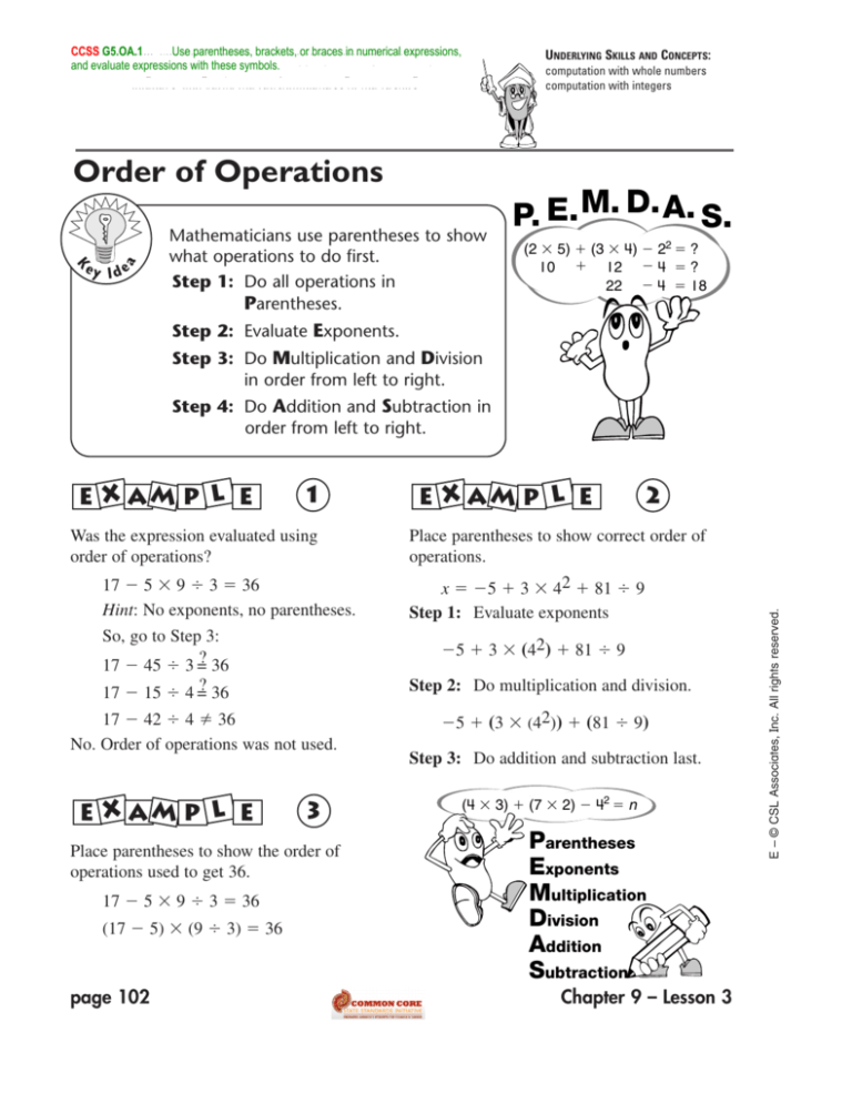 Order Of Operations