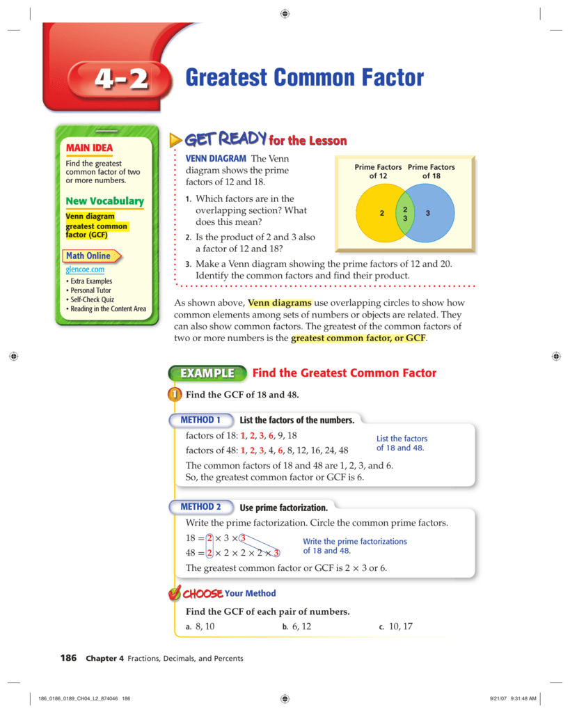 Greatest Common Factor