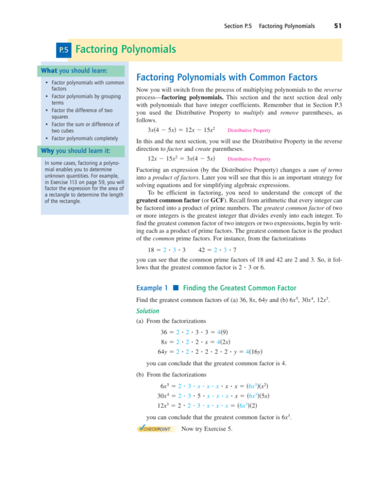 Factoring Polynomials