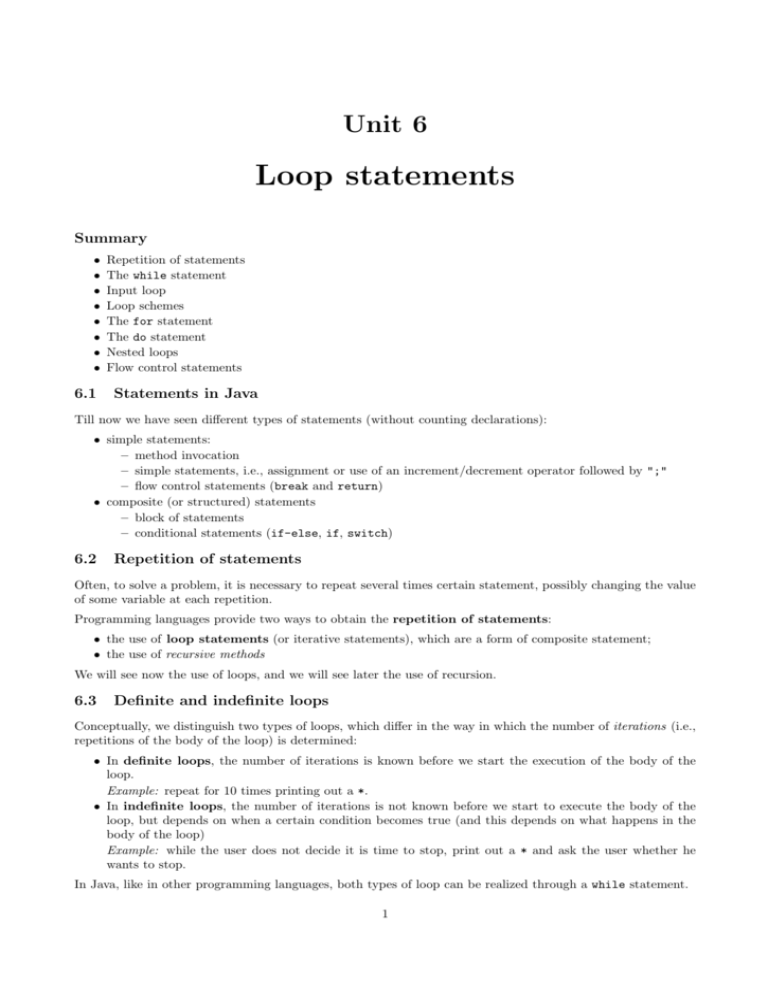 Loop Statements