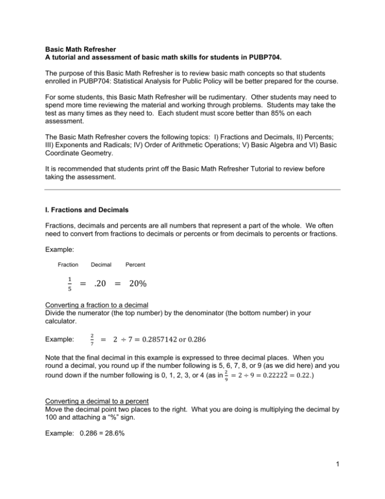 Basic Math Refresher