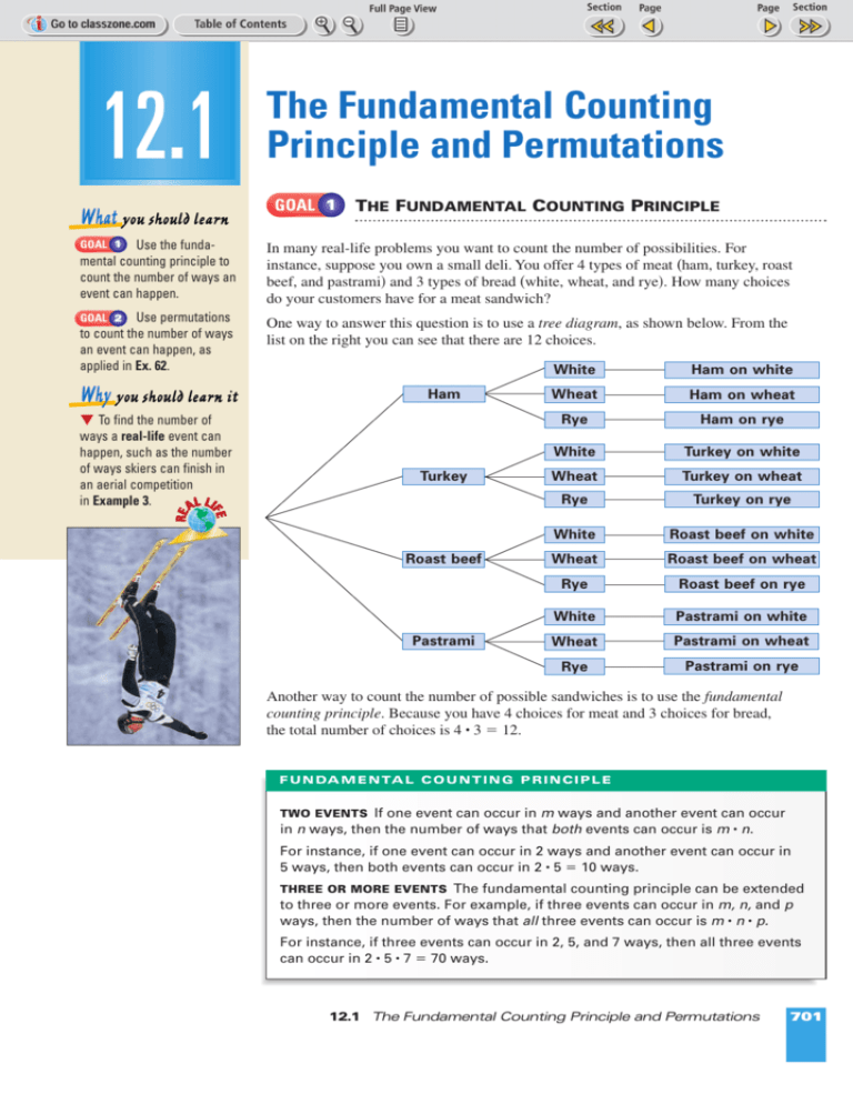 The Fundamental Counting Principle And Permutations