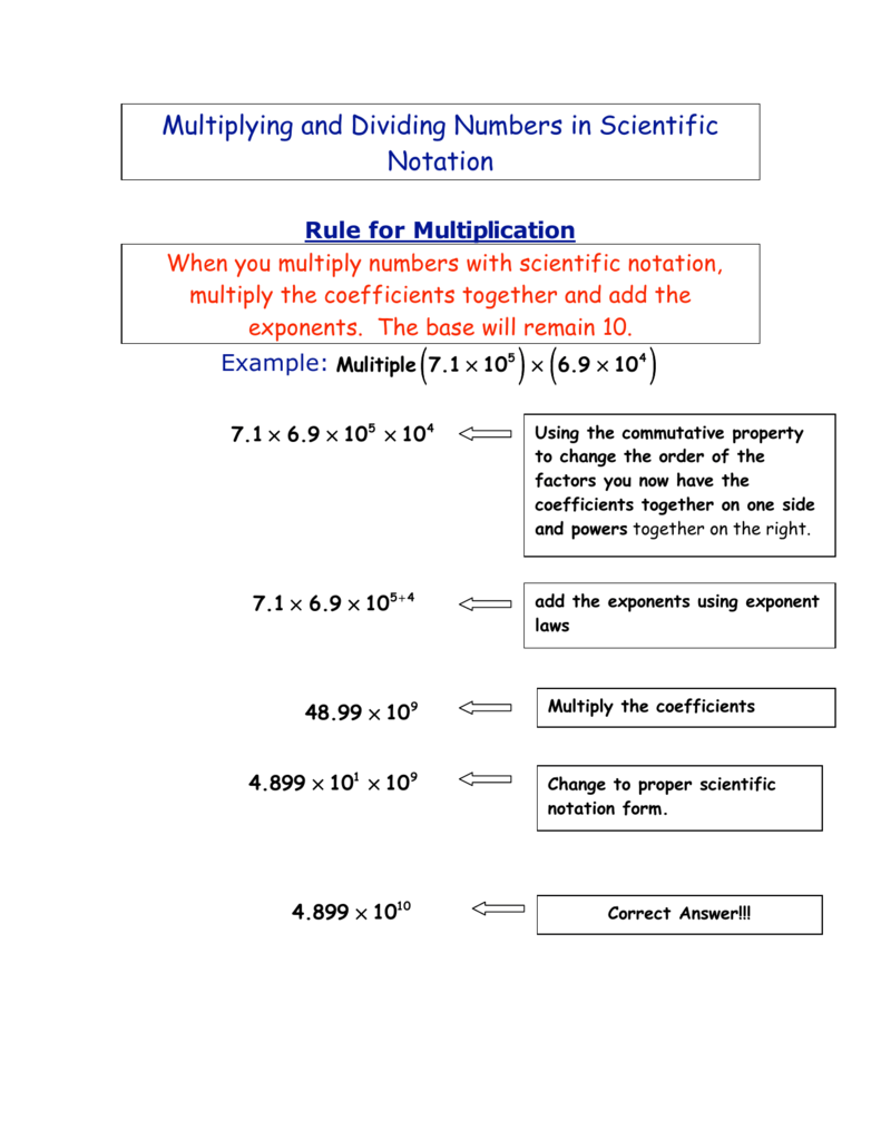 Multiplying And Dividing Numbers In Scientific Notation