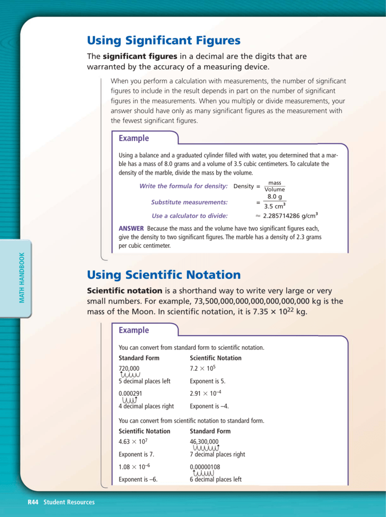 Using Significant Figures Using Scientific Notation Using Significant Figures Using Scientific Notation