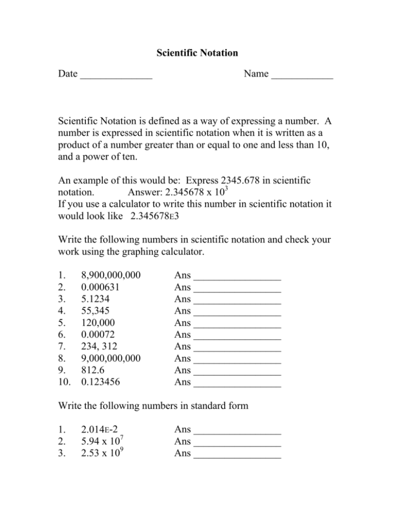 Scientific Notation