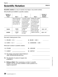 Scientific Notation and Conversion Factors