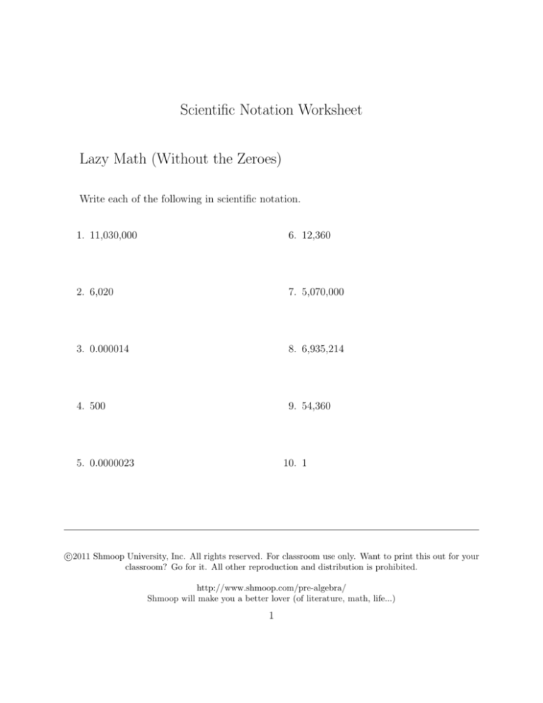 Scientific Notation