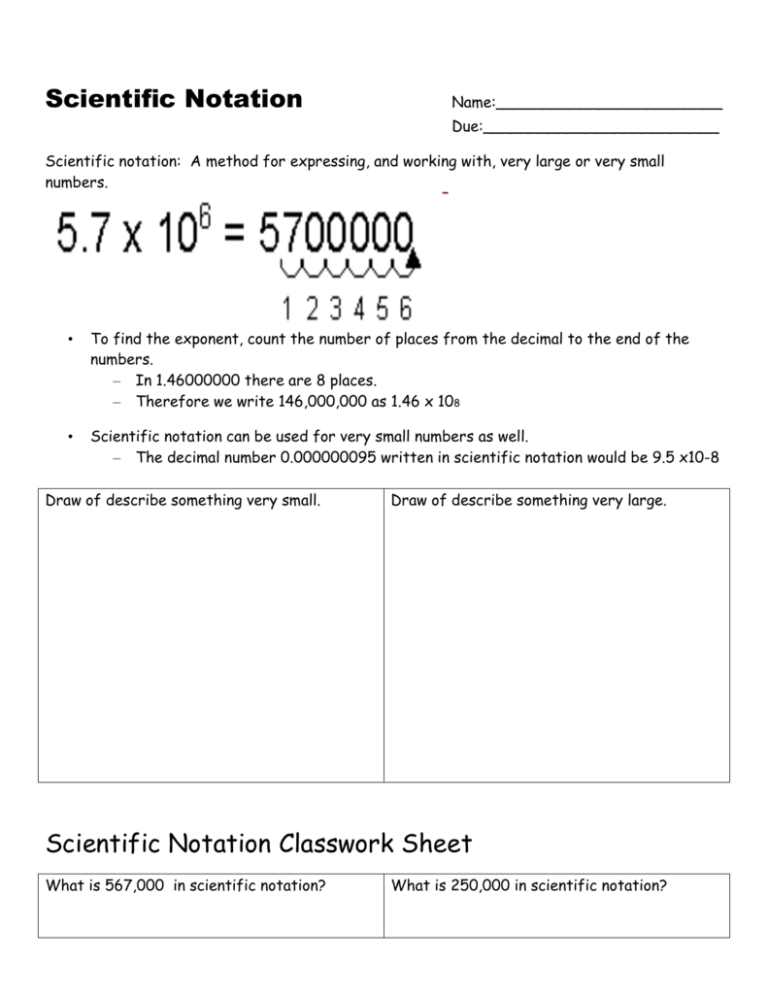 Scientific Notation Wksht