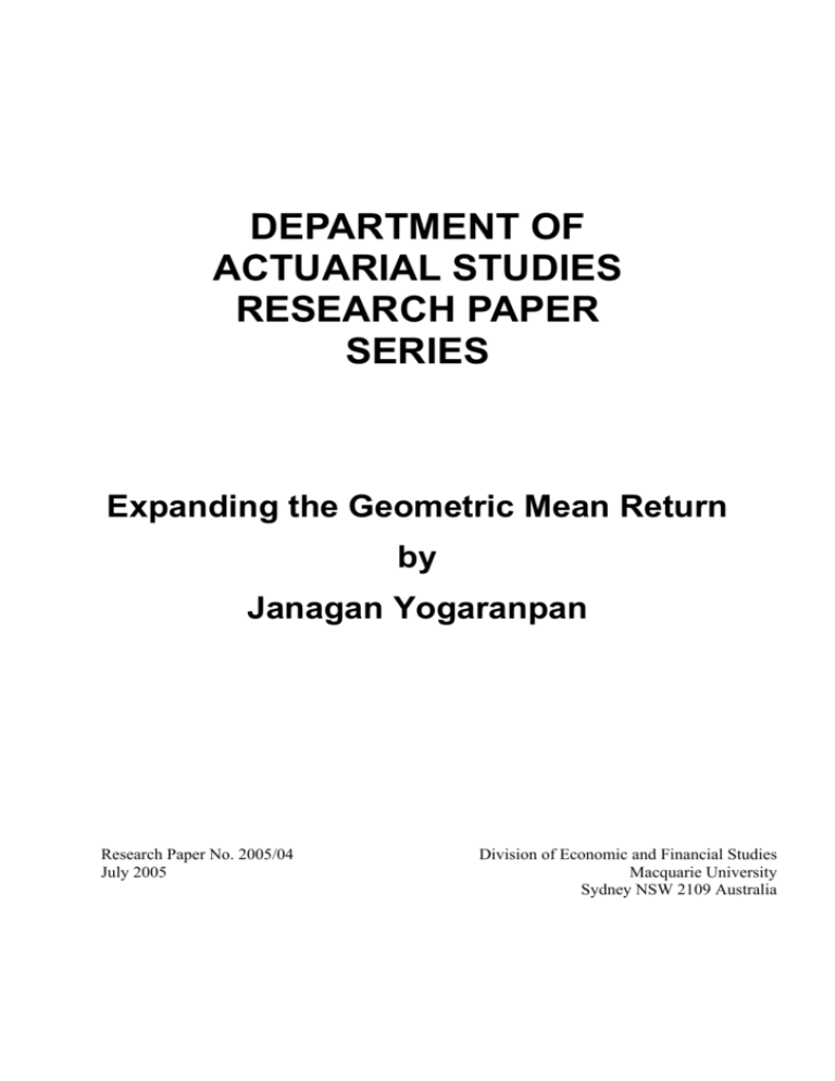 Expanding The Geometric Mean Return