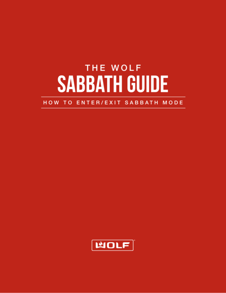 Sabbath Mode Reference Guide Sub