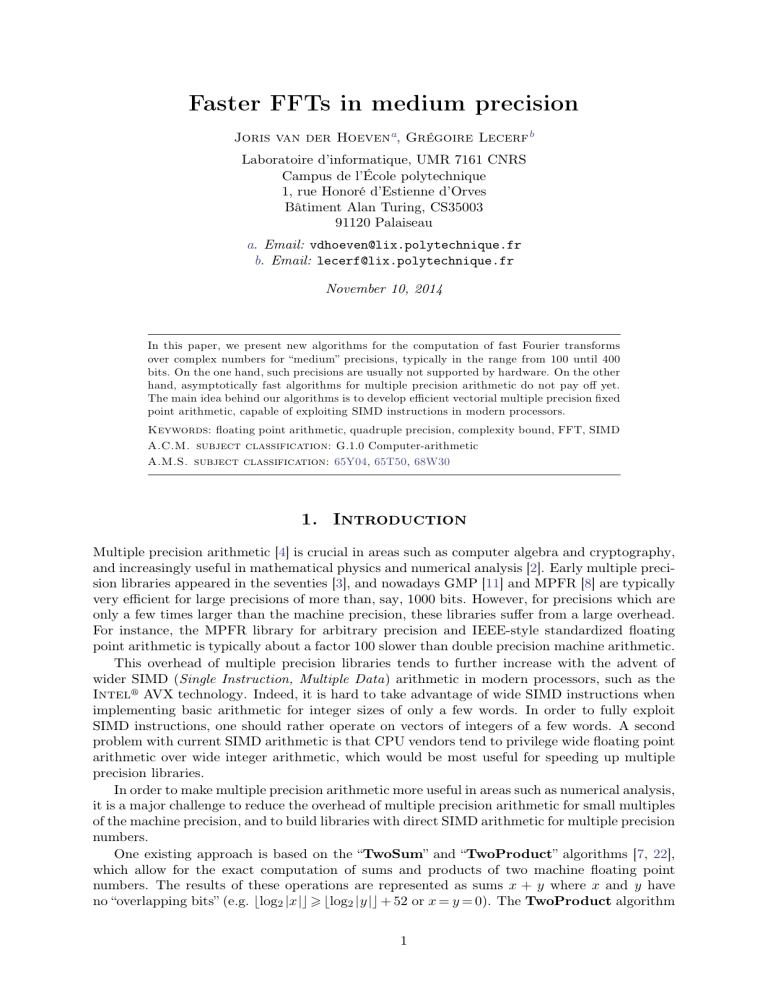 Faster FFTs In Medium Precision