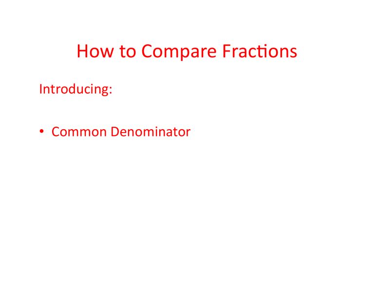 Common Denominator Pdf