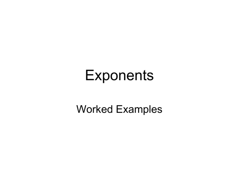 Exponents