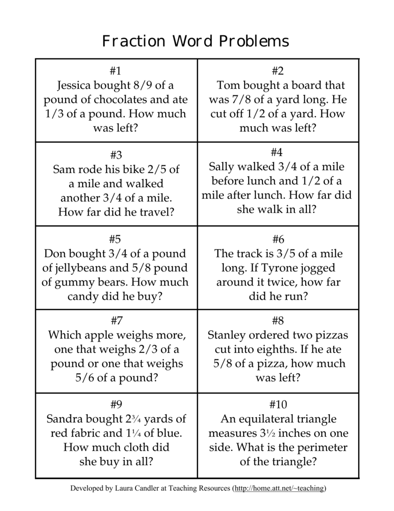 How To Solve Fractions Word Problems