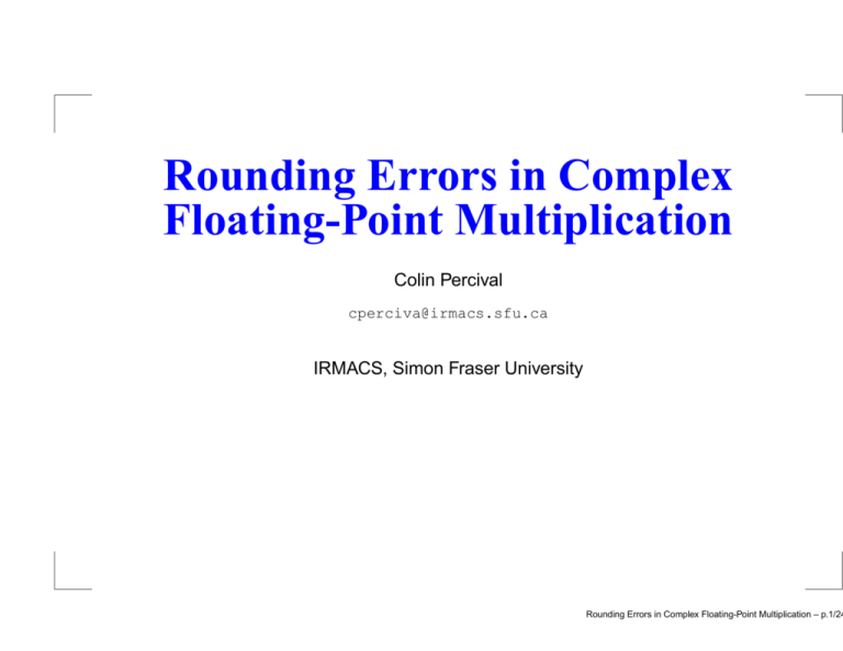 Rounding Errors In Complex Floating Point