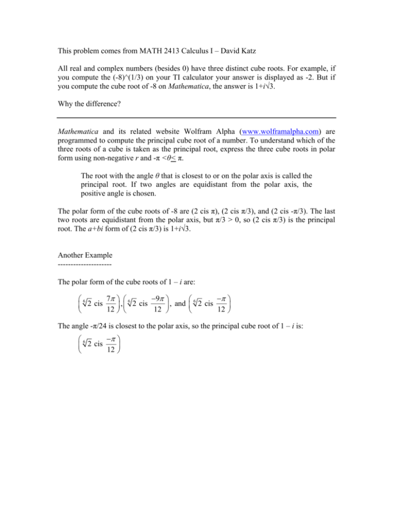 Compute Principal Cube Root