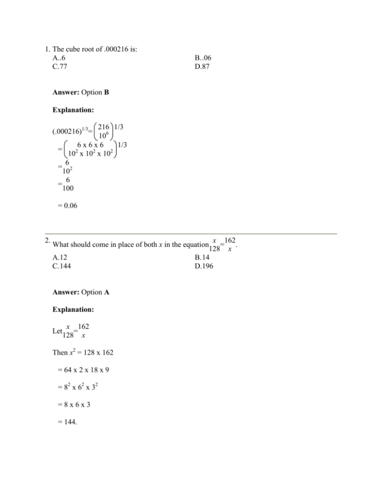 Square Root And Cube Root