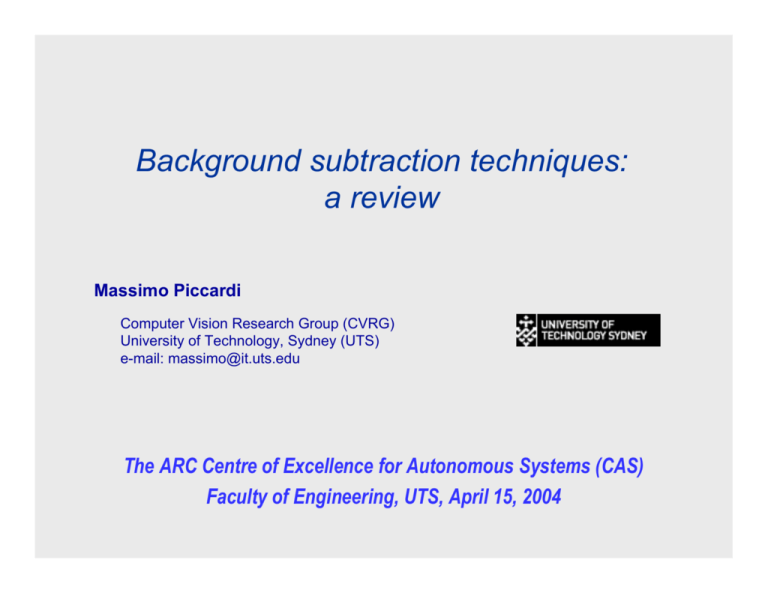 Background Subtraction Techniques A Review