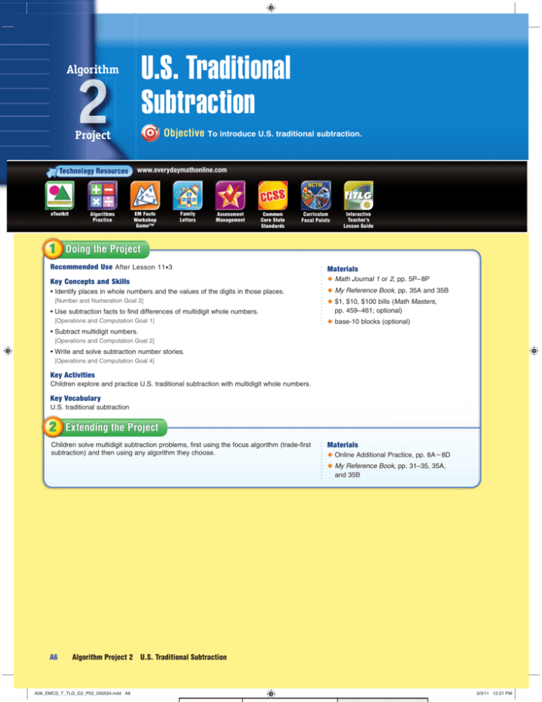 Algorithm U S Traditional Subtraction