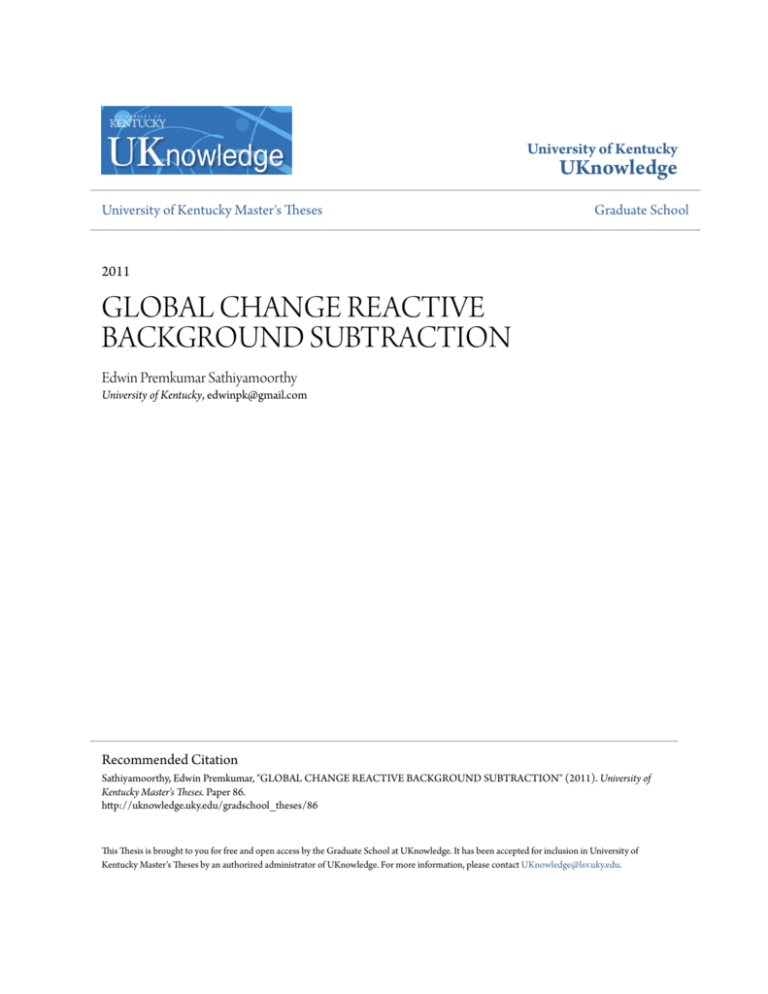 Global Change Reactive Background Subtraction