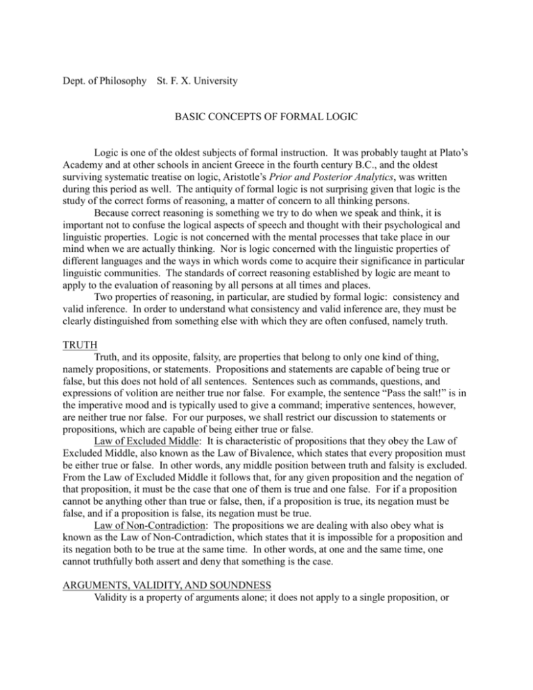 Basic Concepts Of Formal Logic