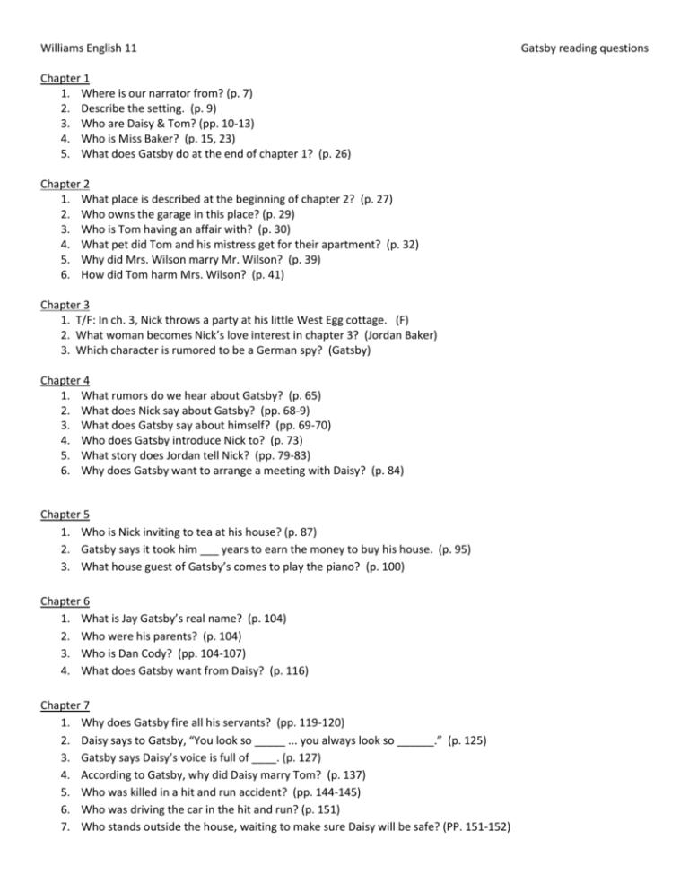 Reading Comprehension Questions Ch 1 9 doc