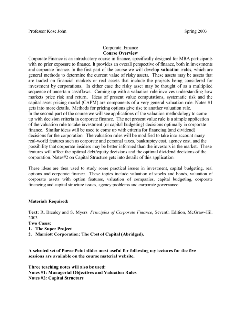 Course Syllabus And Overview