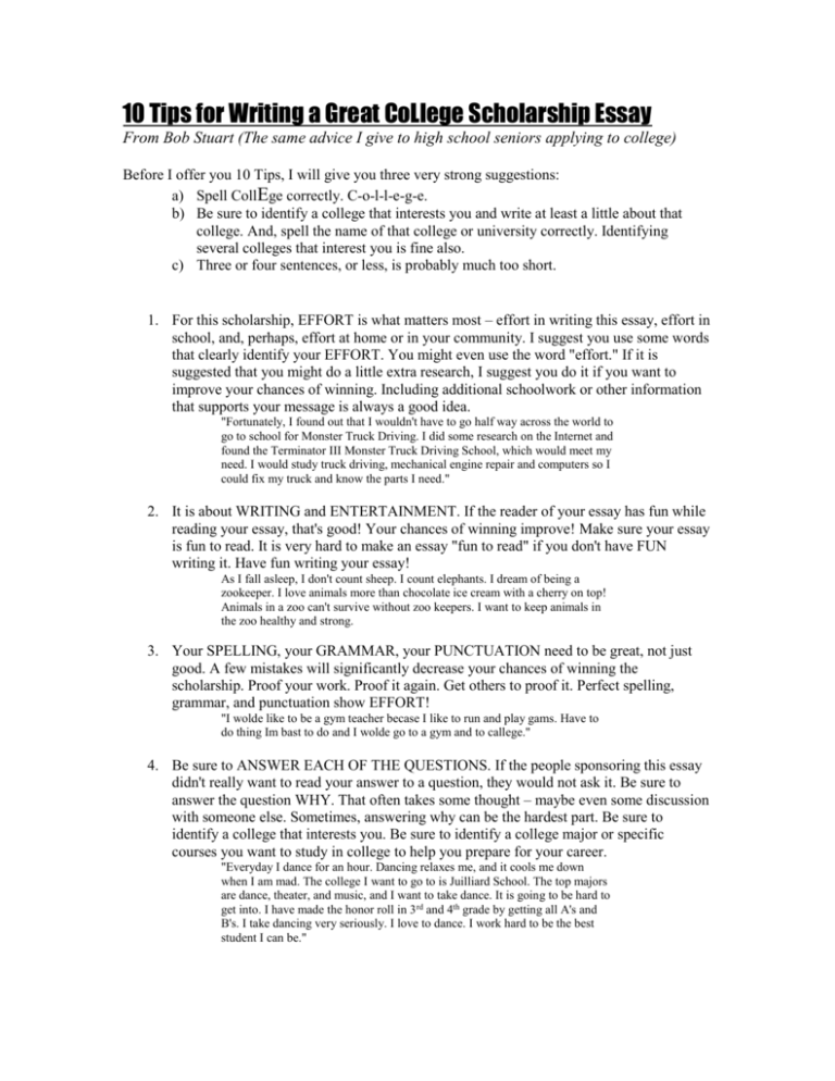 10 Tips For Writing A Great Essay