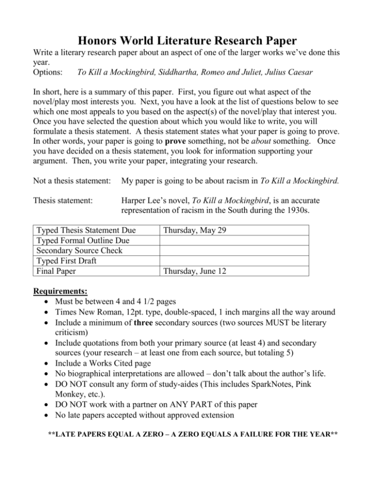 World Literature Research Paper World Literature Research Paper