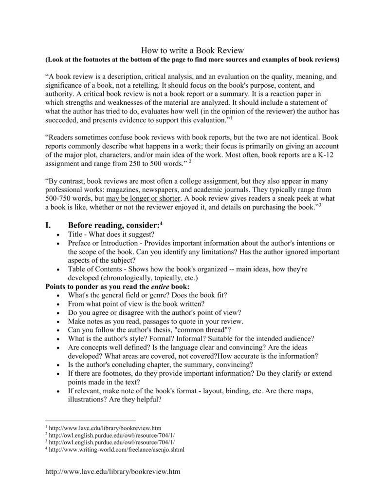 How To Write A Book Review