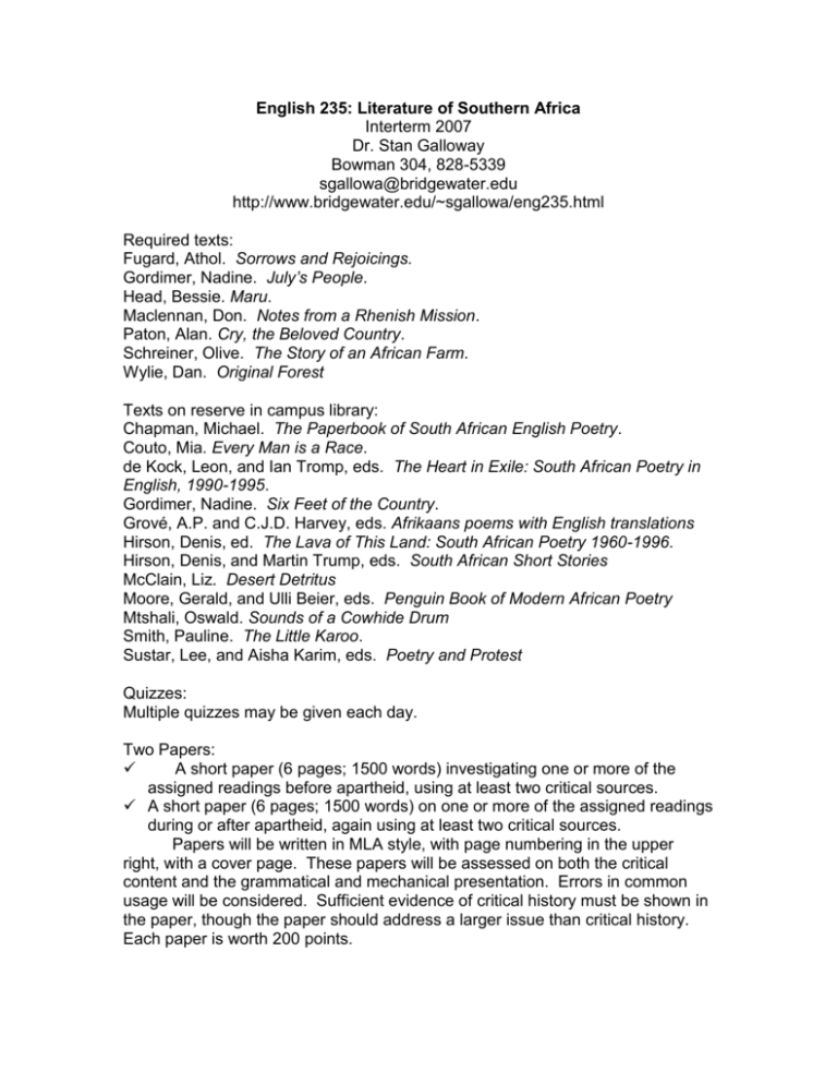 Syllabus Syllabus