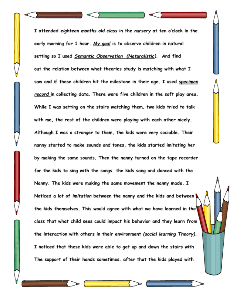  Child Observation Paper Child Observation Paper 2022 10 27