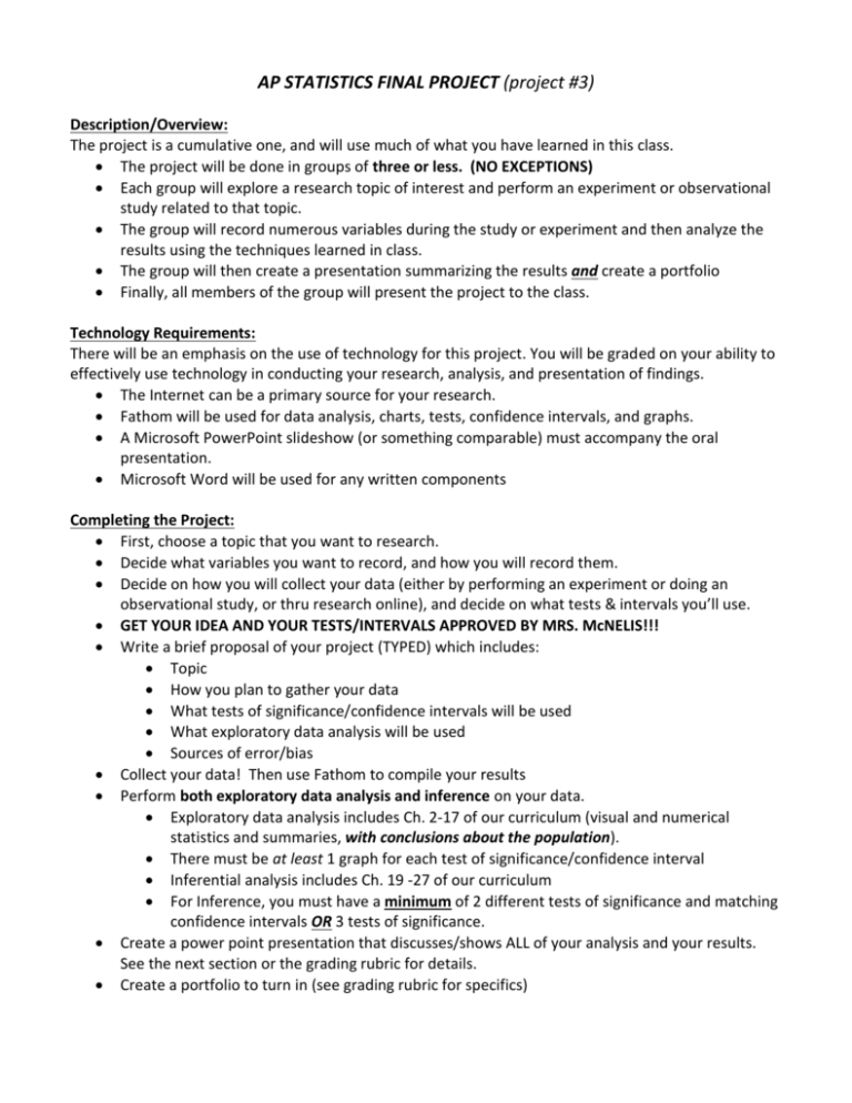 Ap Statistics Project Ap Statistics Project