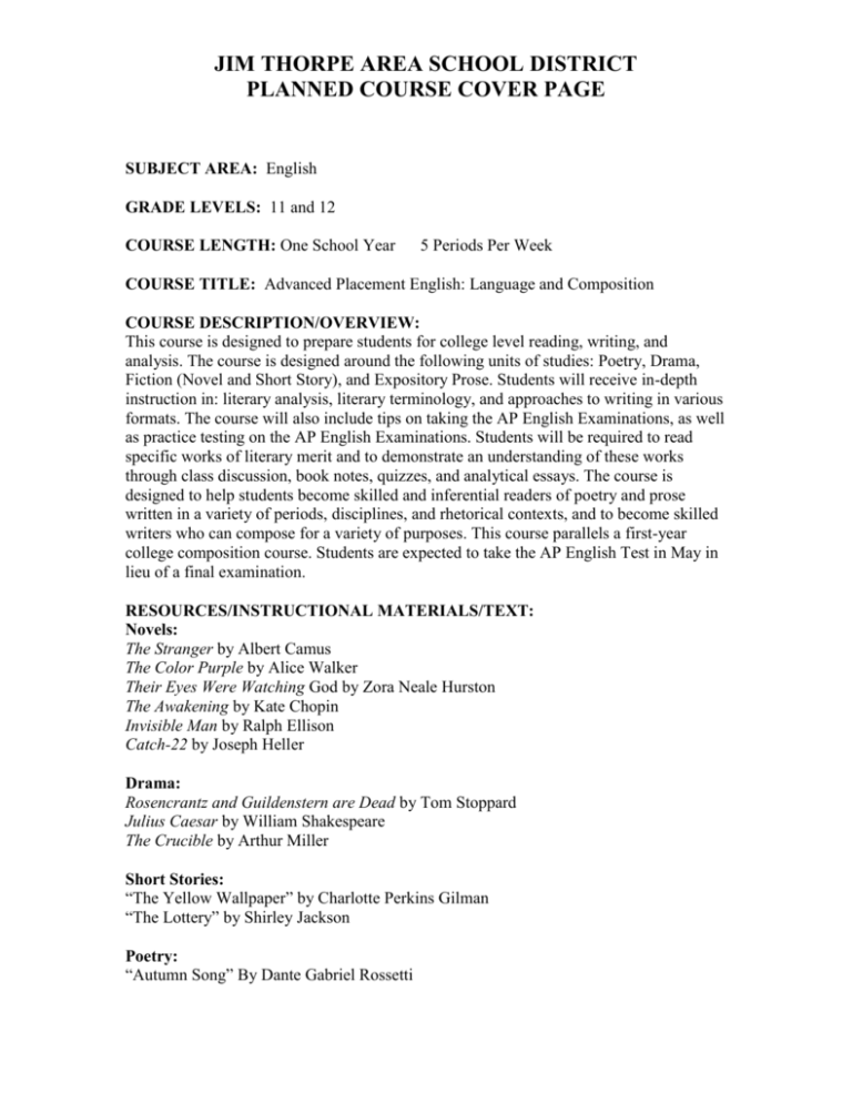 AP Course Description doc AP Course Description doc