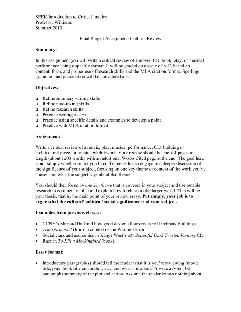 Assignment Movie Review Assignment Movie Review