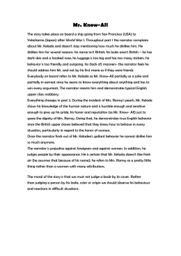 A n analysis of Mr Know All written by William Somerset Maugham