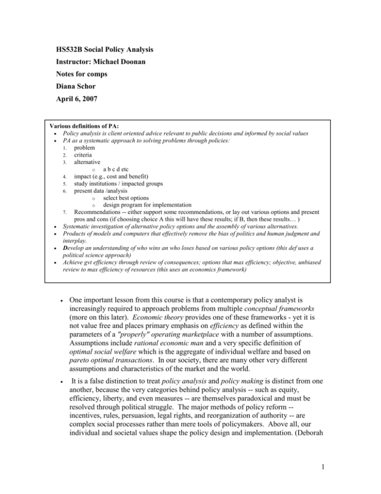 Social Policy Analysis
