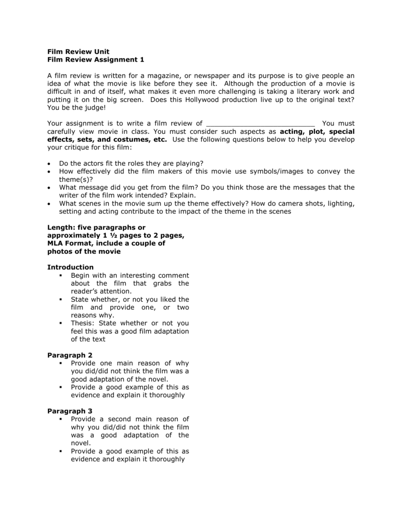  How To Write A Movie Review Structure Top Tips To Writing A Movie 