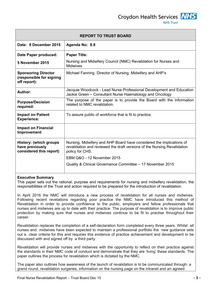 Nmc Revalidation Forms And Templates