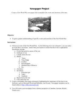 Informational Text: Newspaper Project Rubric