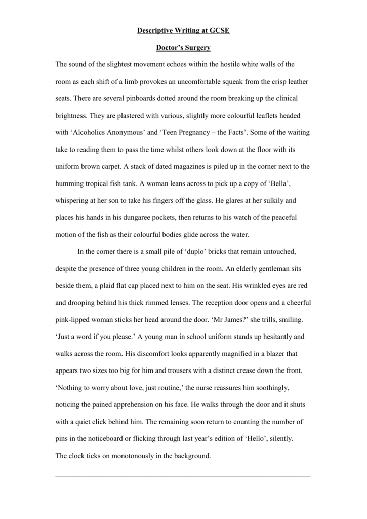 Descriptive Writing At GCSE