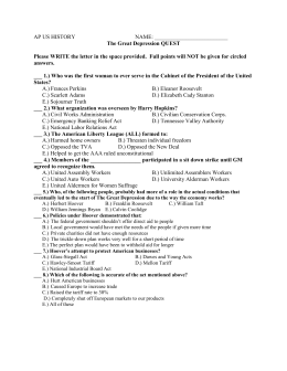 Great Depression Study Guide Answer Key
