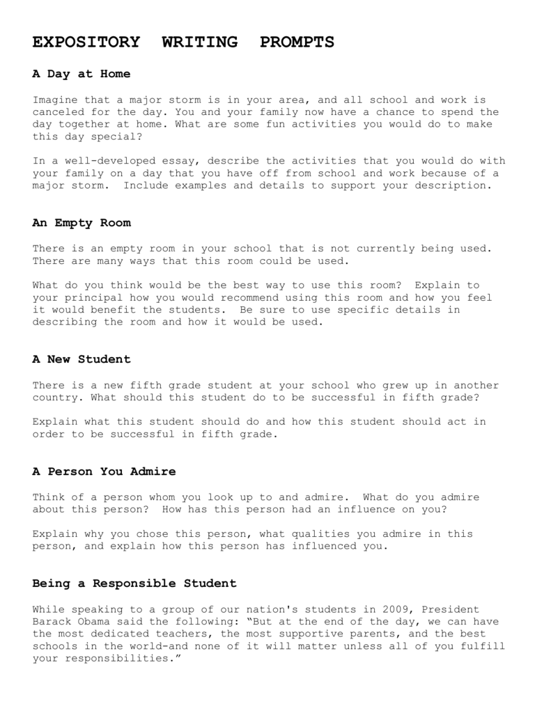 Expository Writing Prompts
