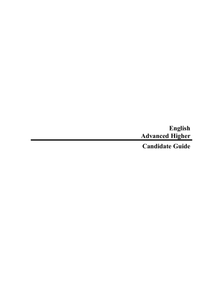 Advanced Higher English