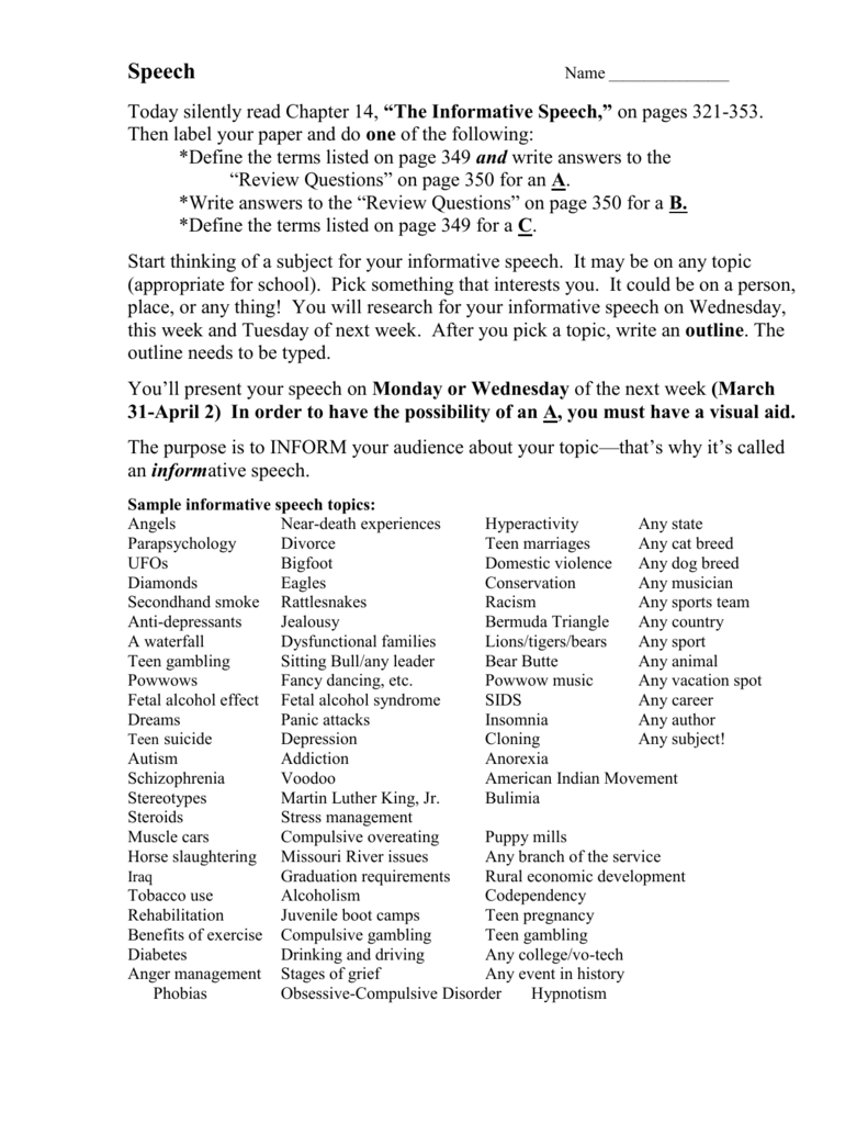 Interesting Topics To Write An Informative Speech On A List Of Informative Speech Topics Pick 