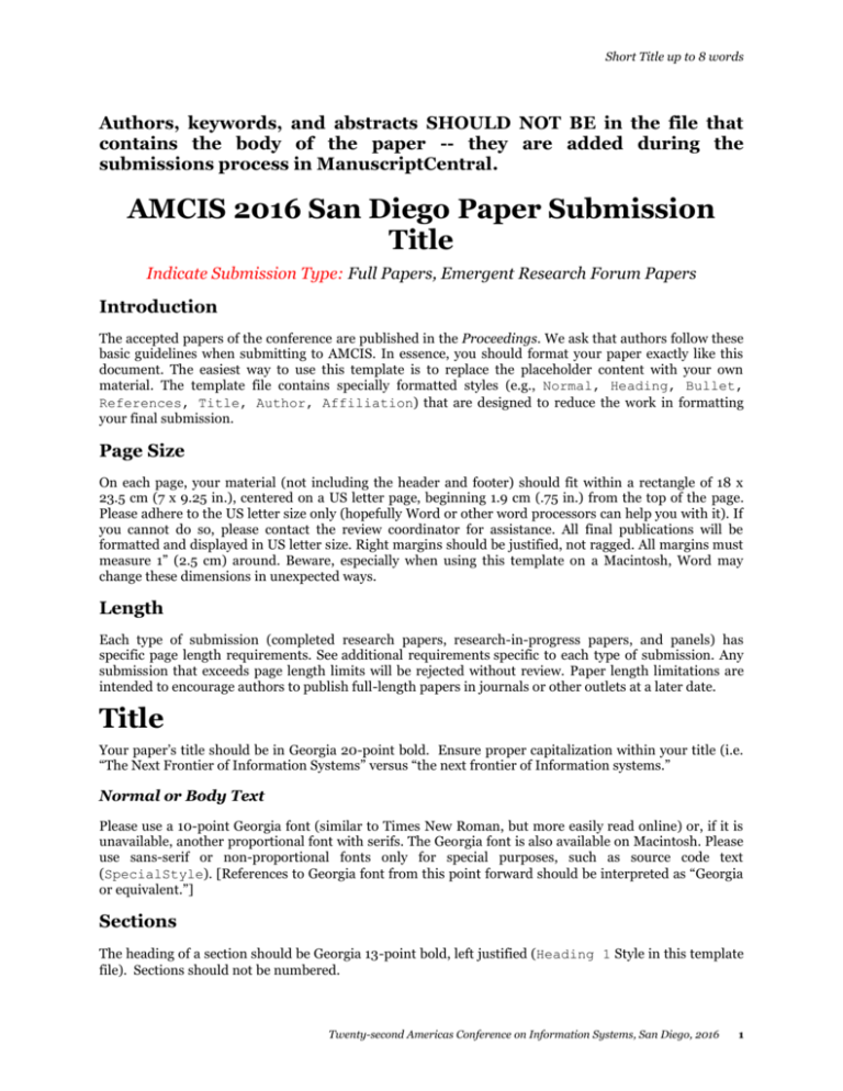 Original Paper Submission Template