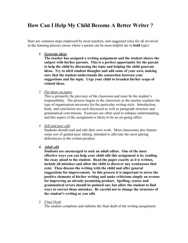 How Can I Help My Child Become A Better Writer